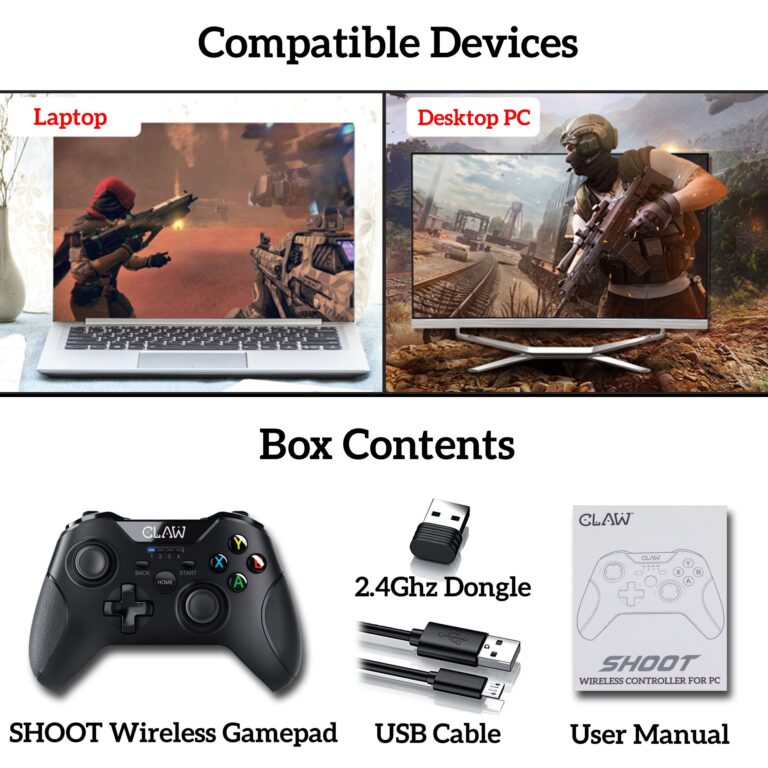 Buy CLAW Shoot Wireless 2.4Ghz USB Gamepad Controller for PC